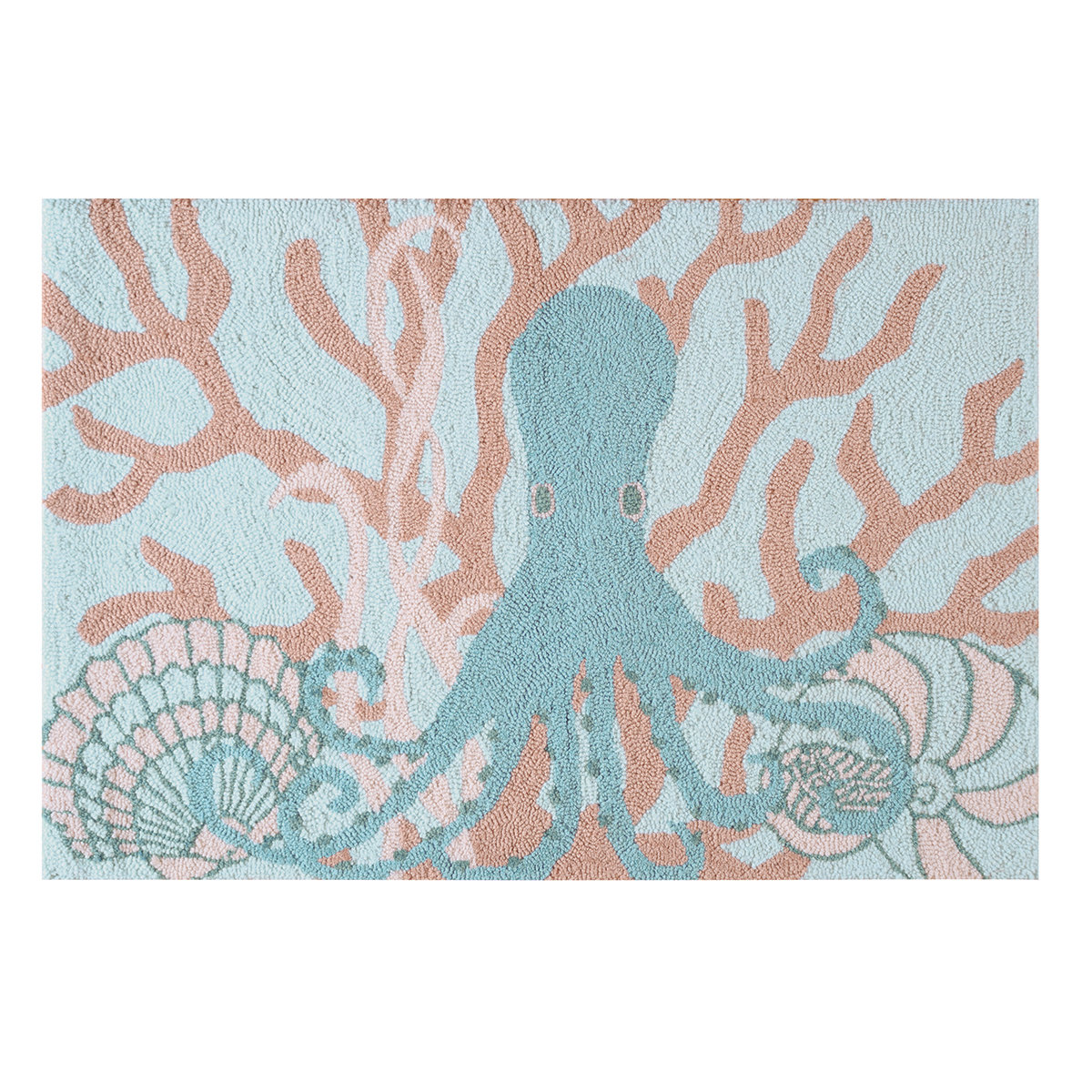 Highland Dunes Saltwater Serenity Hooked Rug | Wayfair