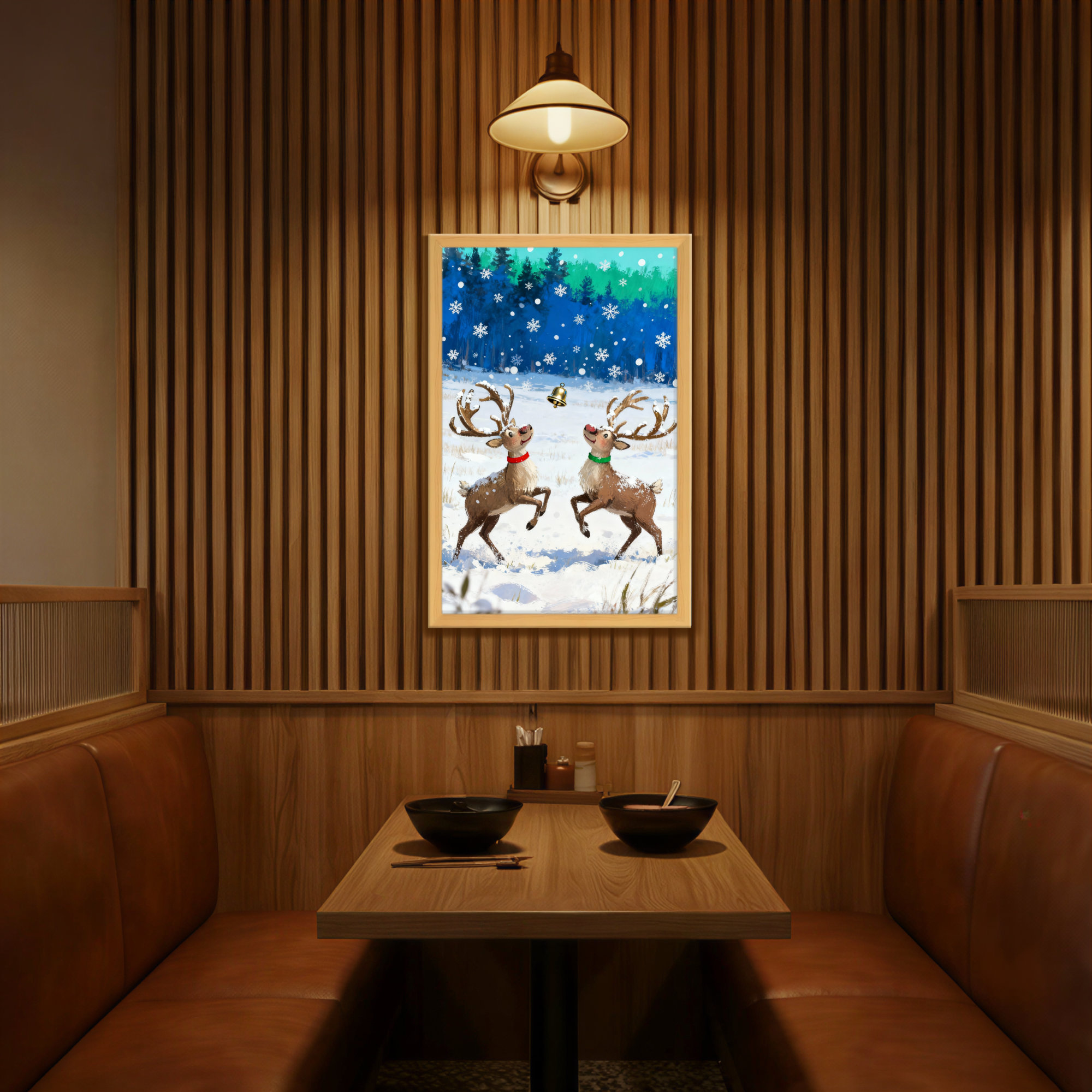 Foundry Select Christmas Reindeer Running In Snowy Forest With Bells ...