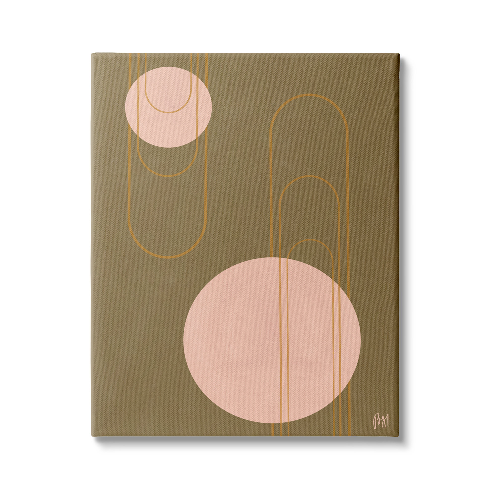 Stupell Industries Paperclip Shape Abstraction Industrial Geometric ...