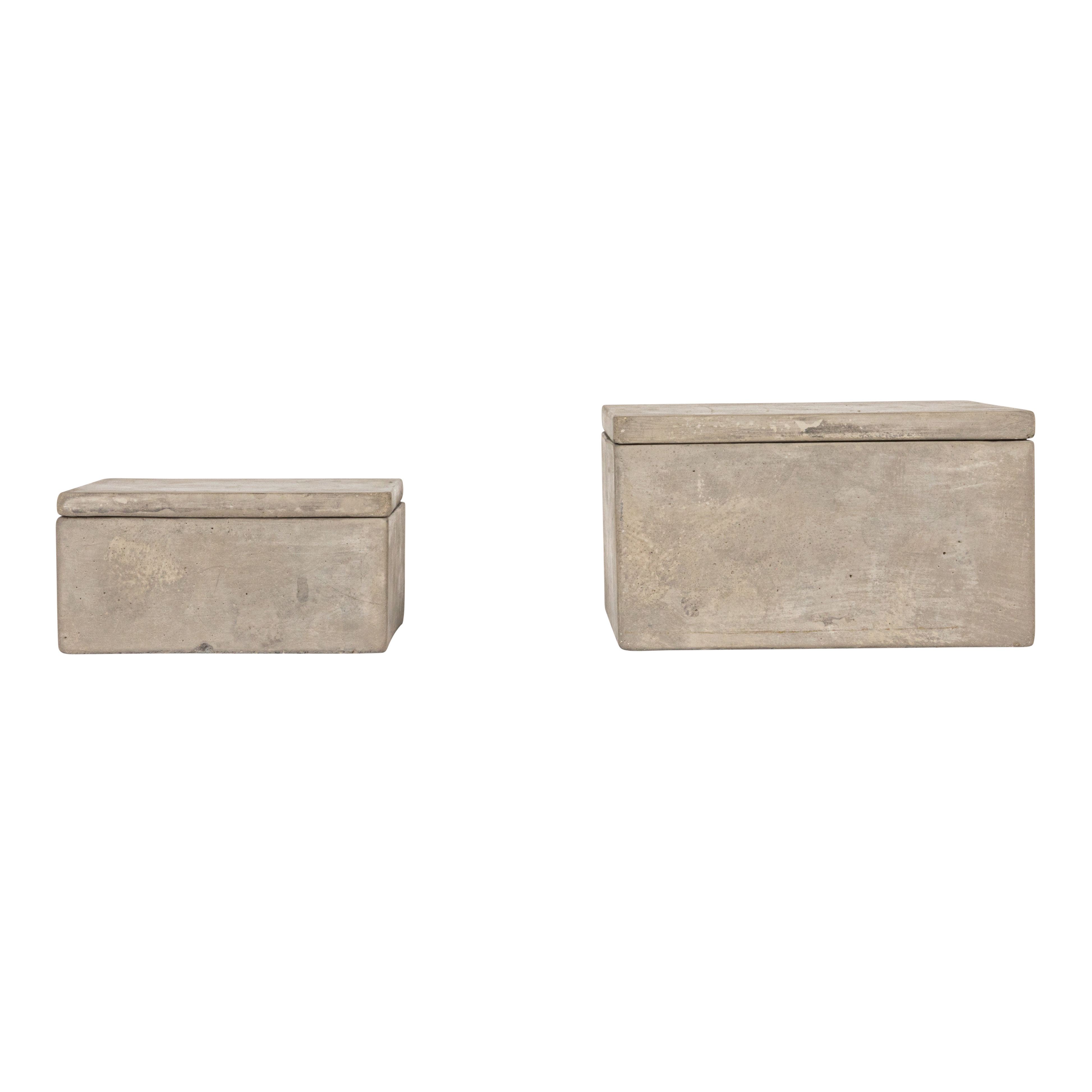 Ebern Designs Hazleton Decorative Cement Storage With Lids | Wayfair