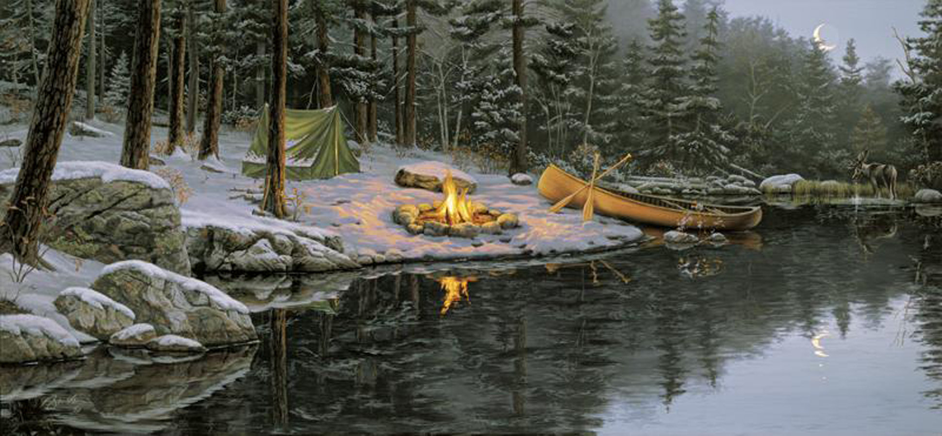 The Finishing Touch 'Back in the Pines' by Darrell Bush Painting Print ...