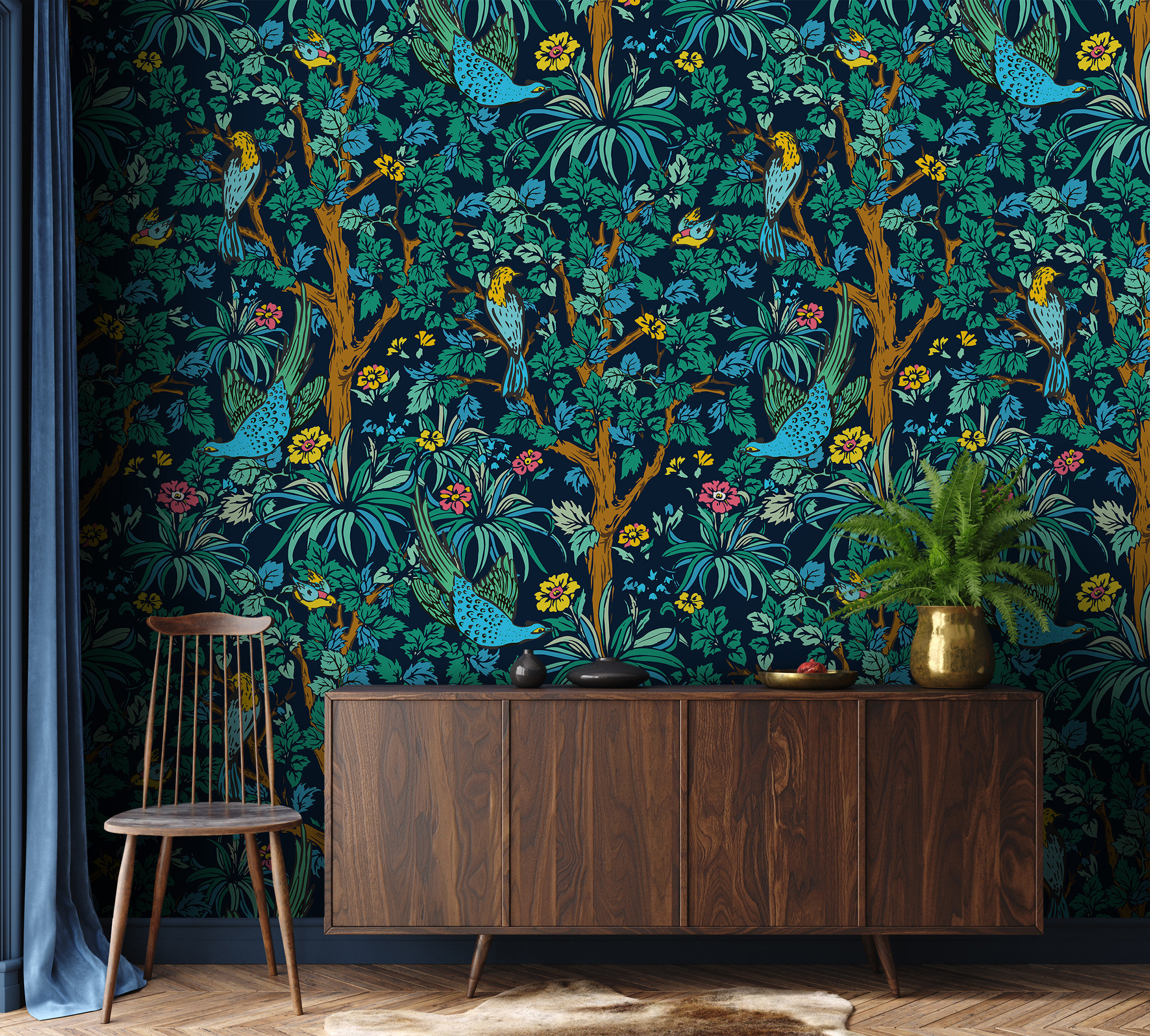 wallpaew Tropical Pattern Exotic Wallpaper | Wayfair