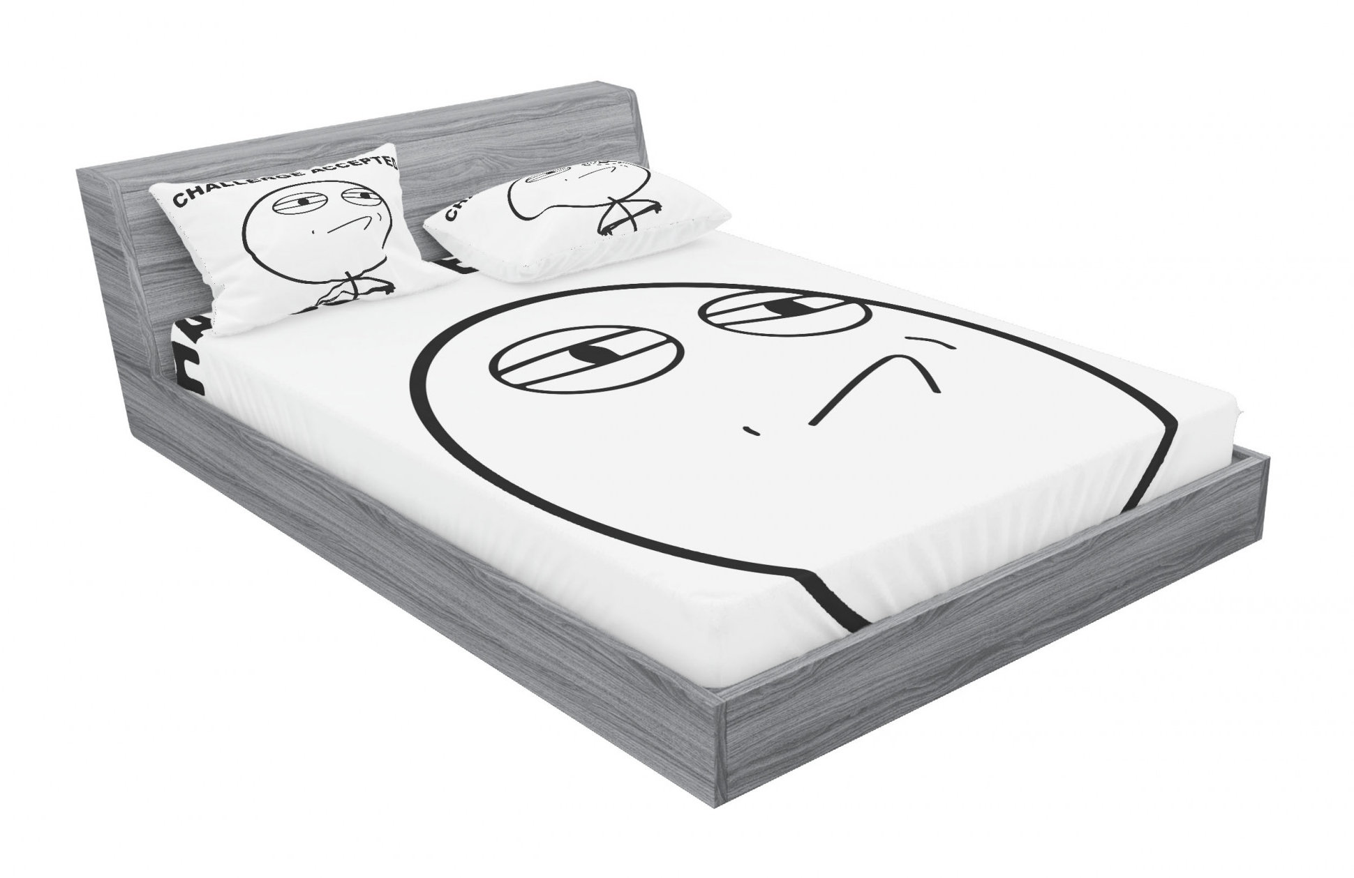 Ambesonne Challenge Accepted Guy Meme Caricature Man Trippy Styled ...