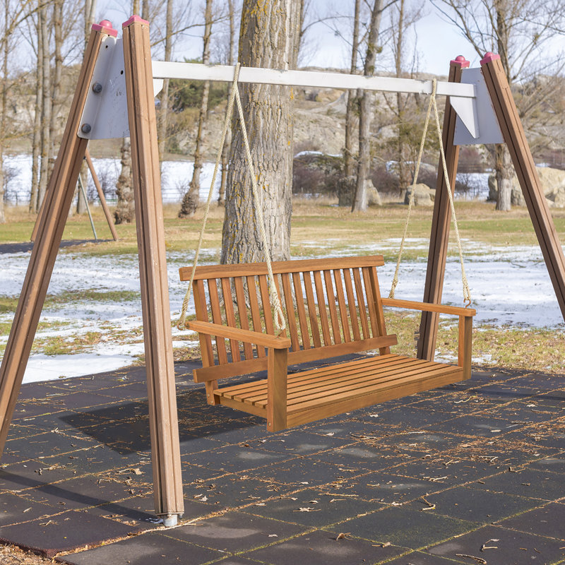 Winston Porter Eldoria 2 Person Solid Wood Porch Swing | Wayfair
