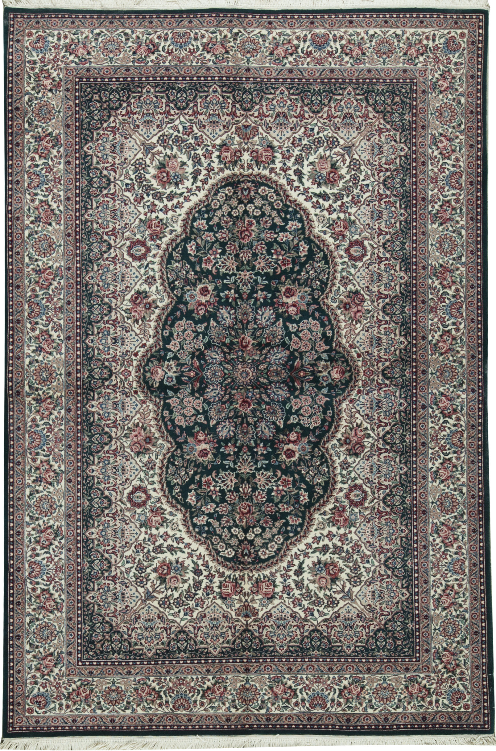 Bokara Rug Co., Inc. Hand-Knotted High-Quality Green and Ivory Area Rug ...
