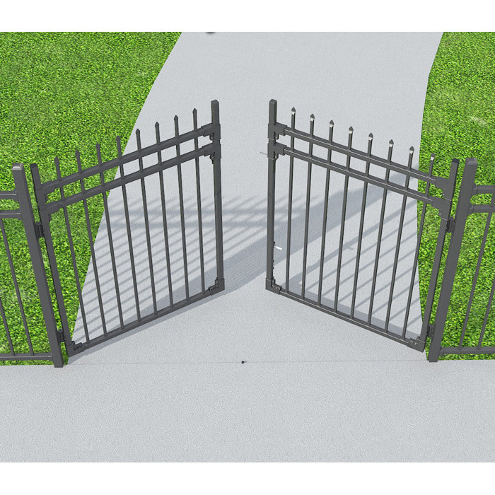 XCEL 60'' H x 48'' W Black Metal Gate & Reviews | Wayfair