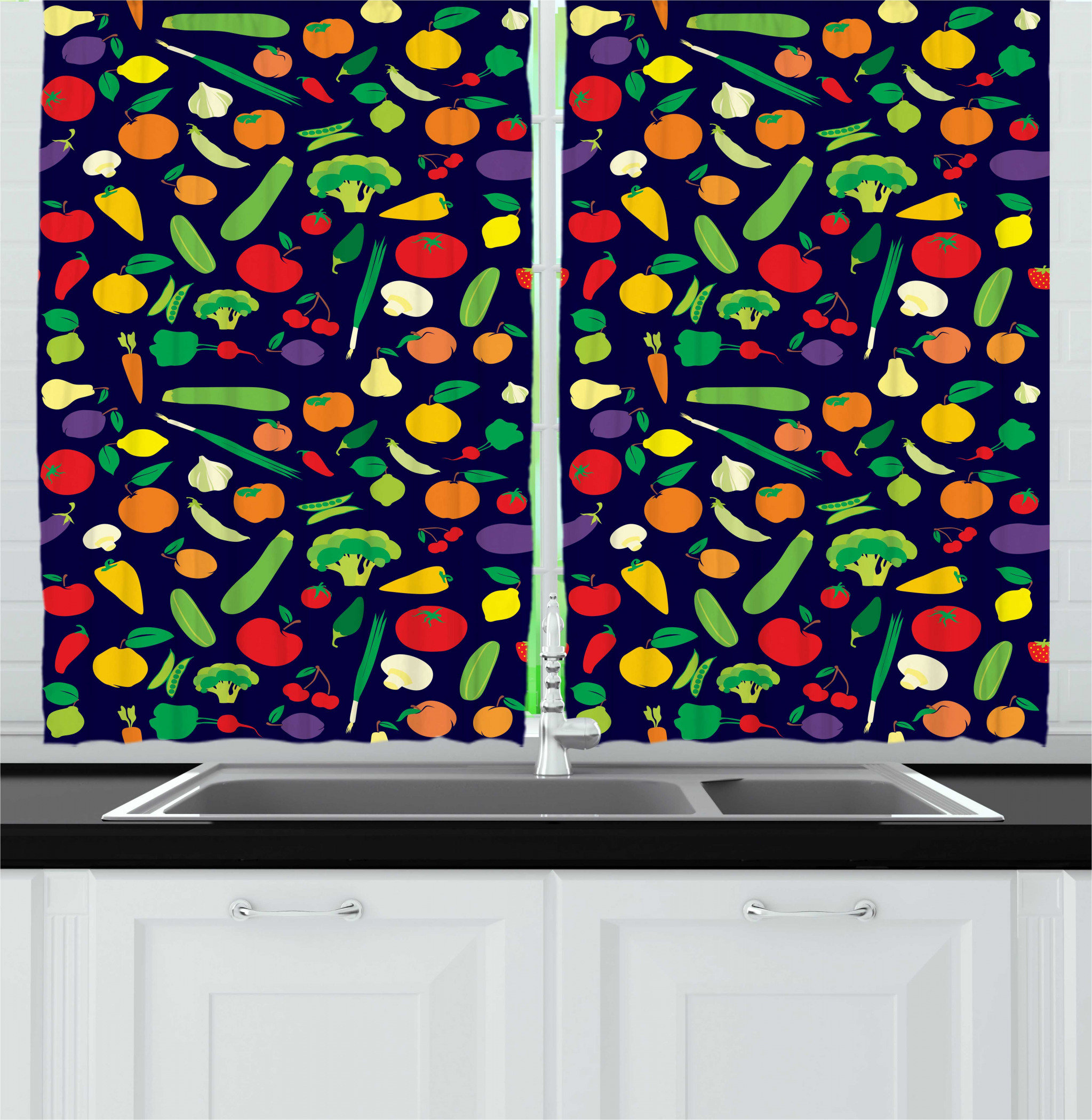 East Urban Home Food Repetitive Pattern of Vegetables and Fruits in ...