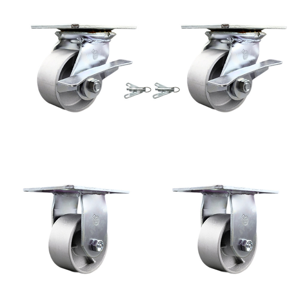 Service Caster 4 Piece Semi Steel Caster Set | Wayfair