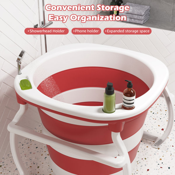 MYDUD 33.8'' x 27.5'' Portable Bathtub for Adults Foldable Freestanding ...