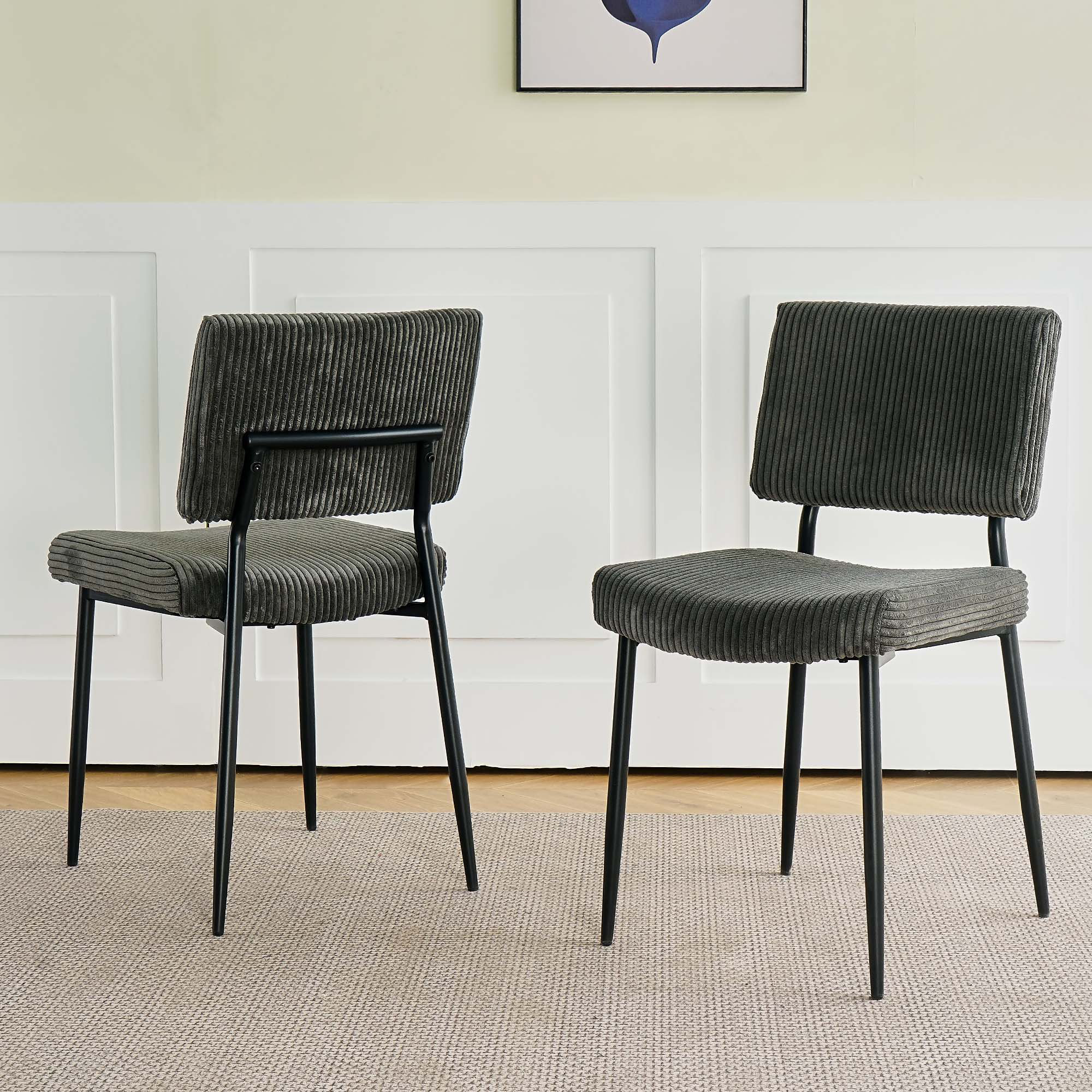 George Oliver Modern Simple Dining Chair Fabric Upholstered Chairs Home ...