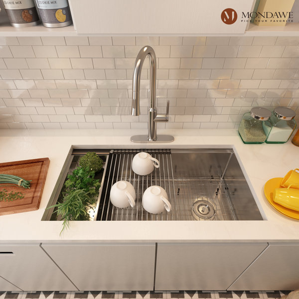 mondawe 36"L x 19"W Single Bowl Stainless Steel Undermount Kitchen Sink ...