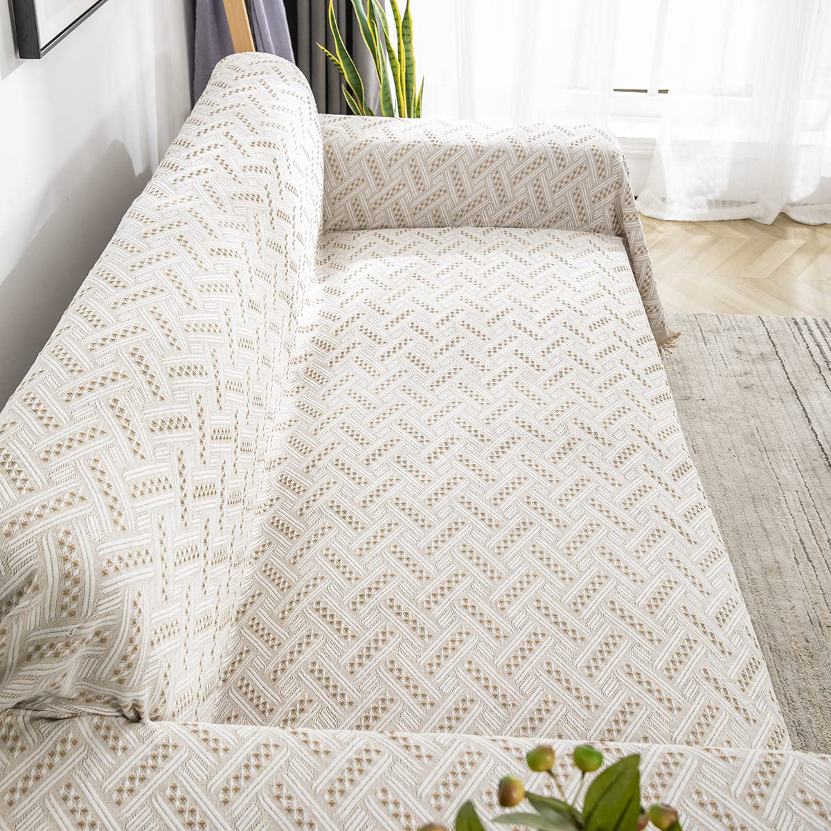 MOEPISY Couch Cover Sheet Blanket, Oversized Reversible Couch Covers ...