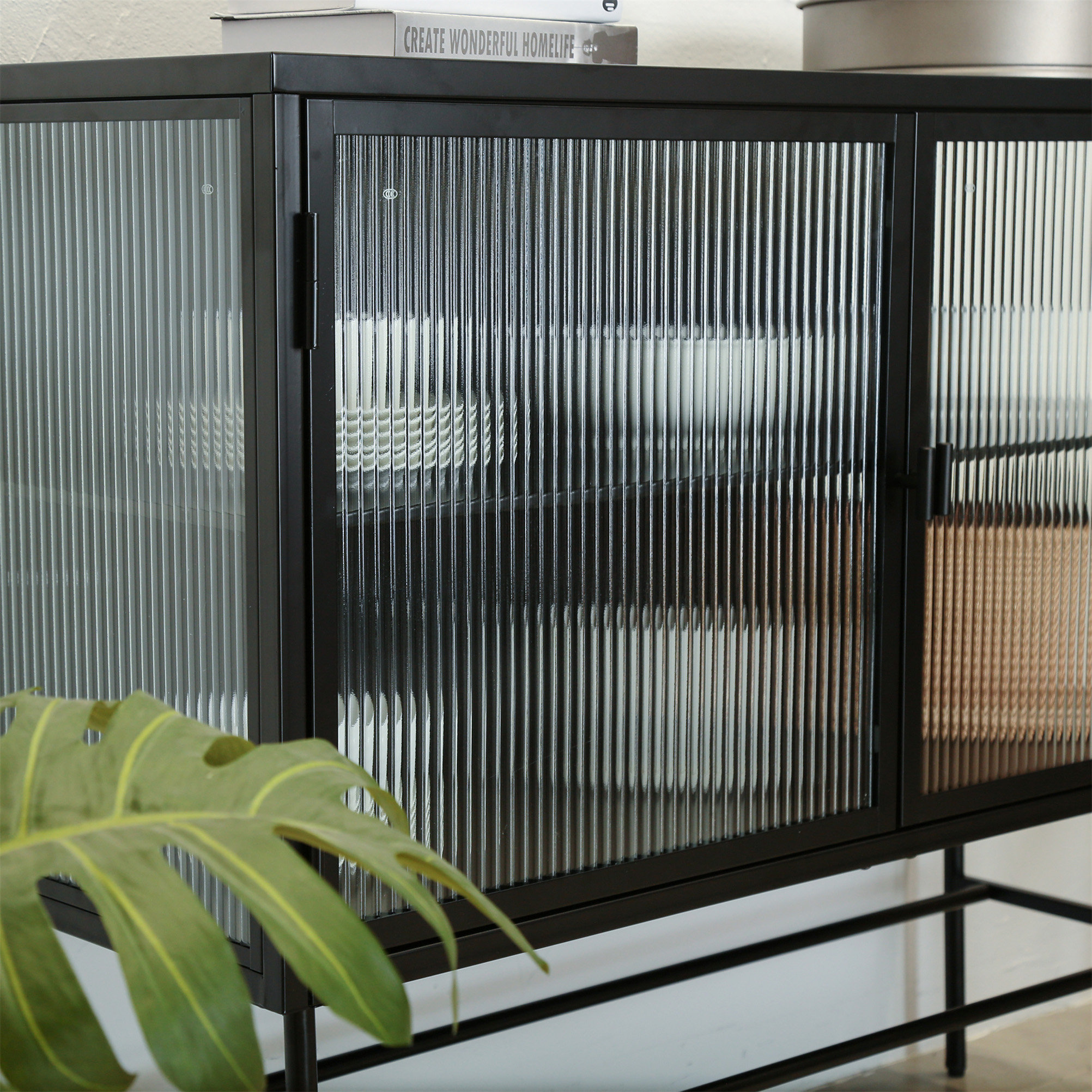 Latitude Run® Retro Style Console Table Simple Modern Sideboard Storage ...