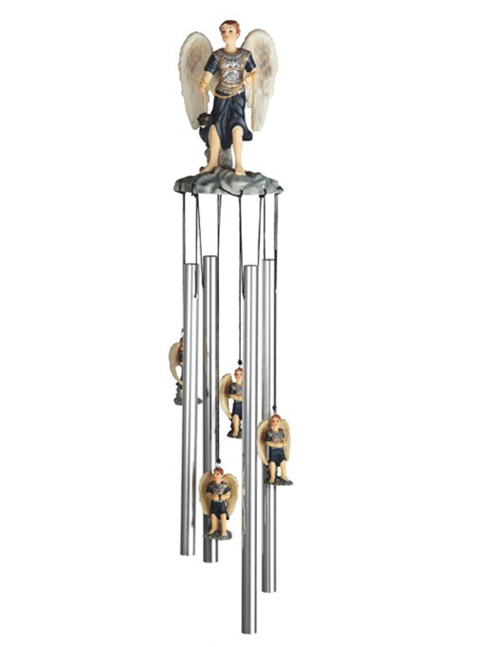 Arlmont & Co. 23" Long Archangel Sealtiel Round Top Wind Chime Garden ...