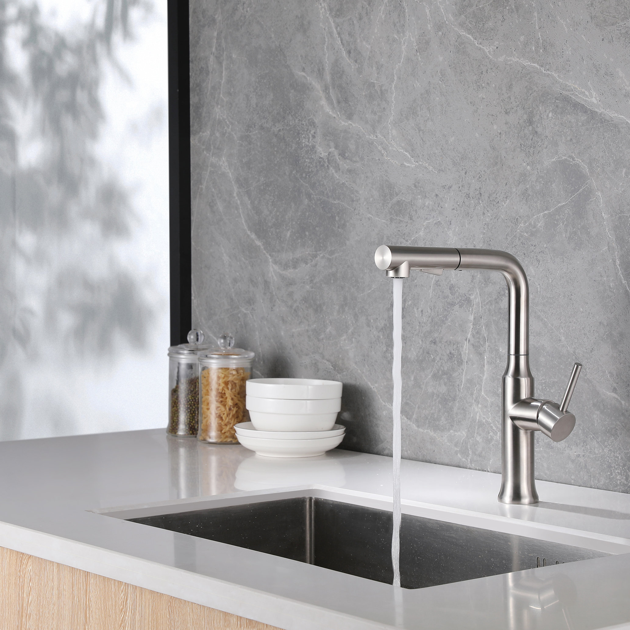 Belfry Kitchen Willesden Pull out front window kitchen mixer tap ...
