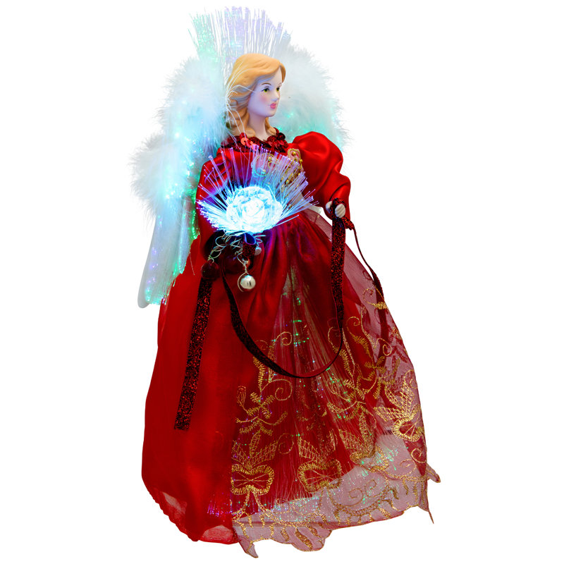 Northlight Seasonal Lighted Fiber Optic Angel Christmas Tree Topper ...