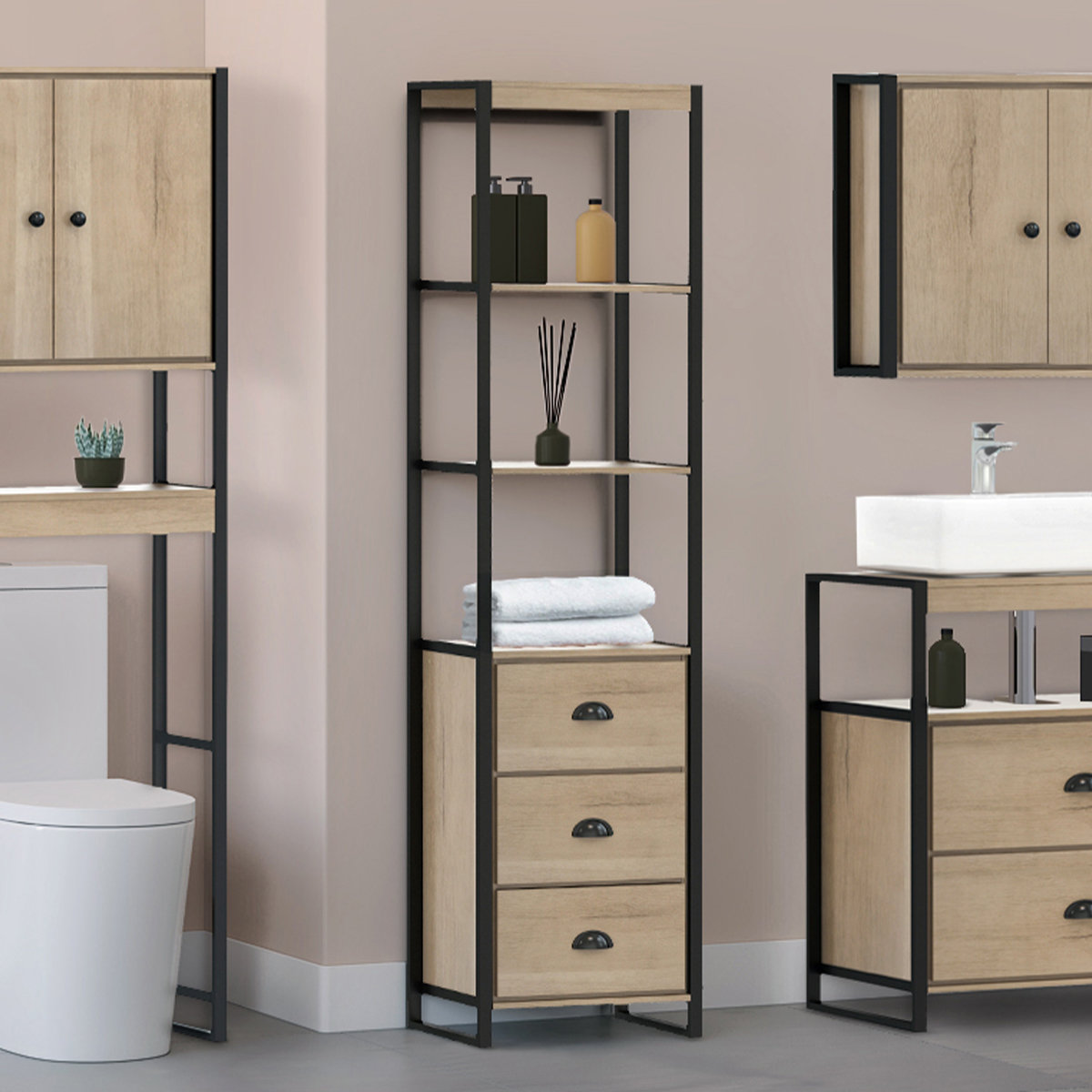 17 Stories Satasha Freestanding Bathroom Cabinet | Wayfair