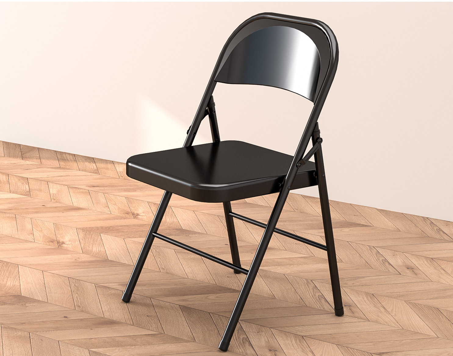 Inbox Zero Ladenna Side Chair 30.5" Metal Folding Steel Chairs Foldable ...