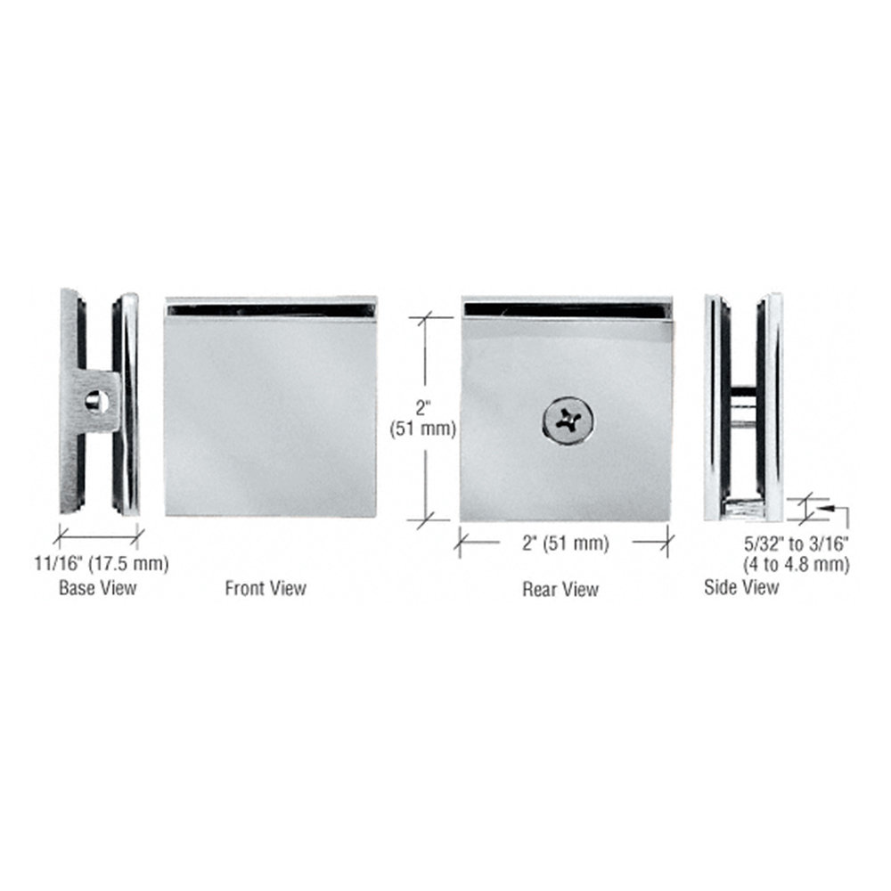 Fab Glass and Mirror Square Wall Mount Clamp T-Hinge | Wayfair