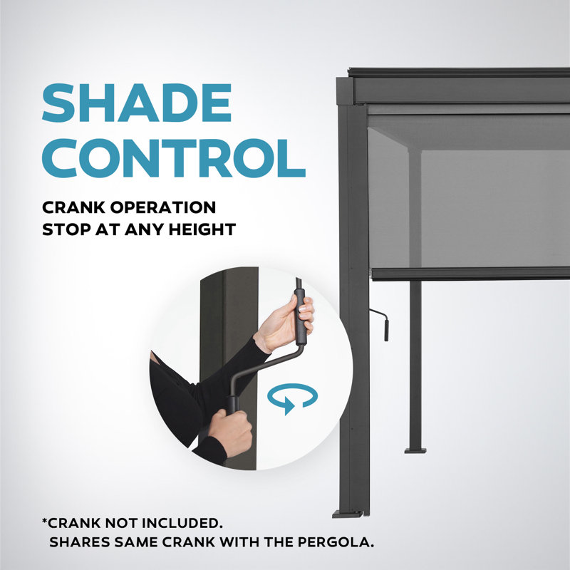 Mirador 80/88S Aluminum Pull Down Privacy Screen for Pergola Accessory ...