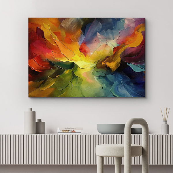 wall26 Colorful Abstract Pastel Strokes Bright Multicolor Wall Art Set ...