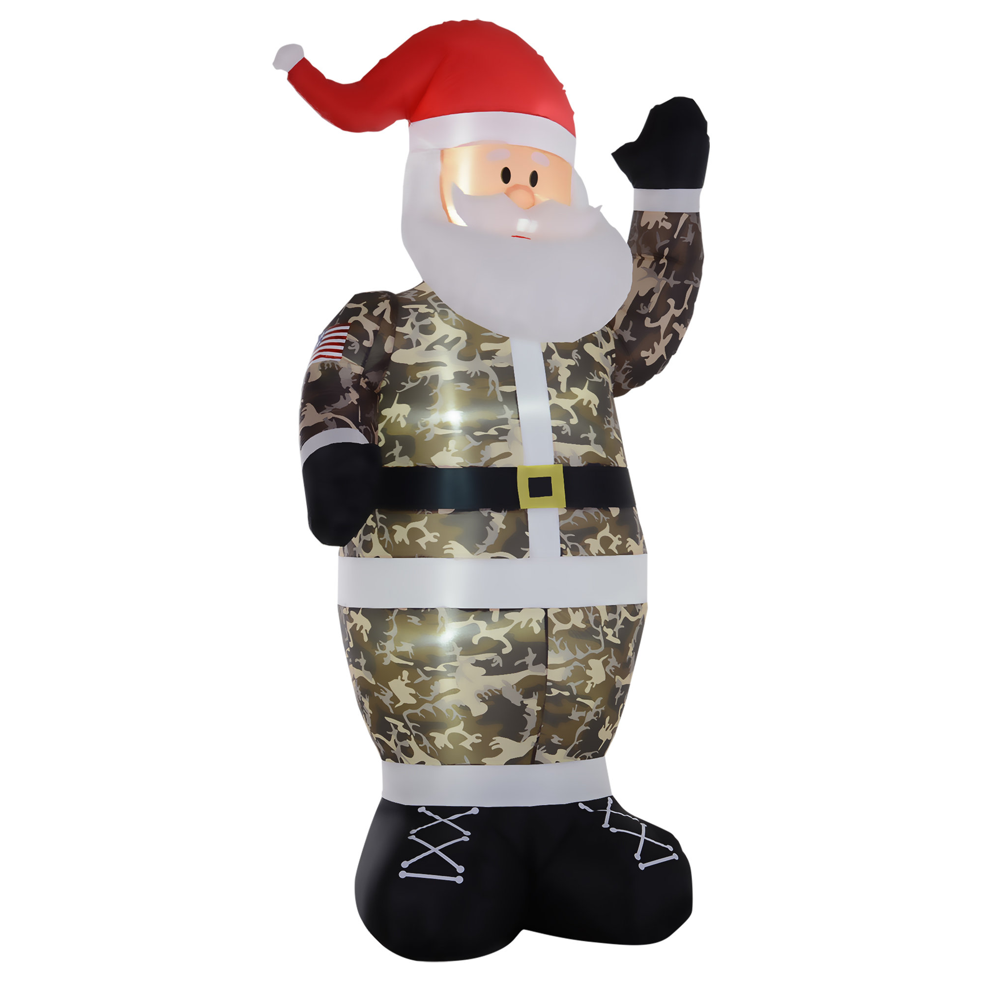 The Holiday Aisle® Military Camo Santa Claus Inflatable & Reviews | Wayfair
