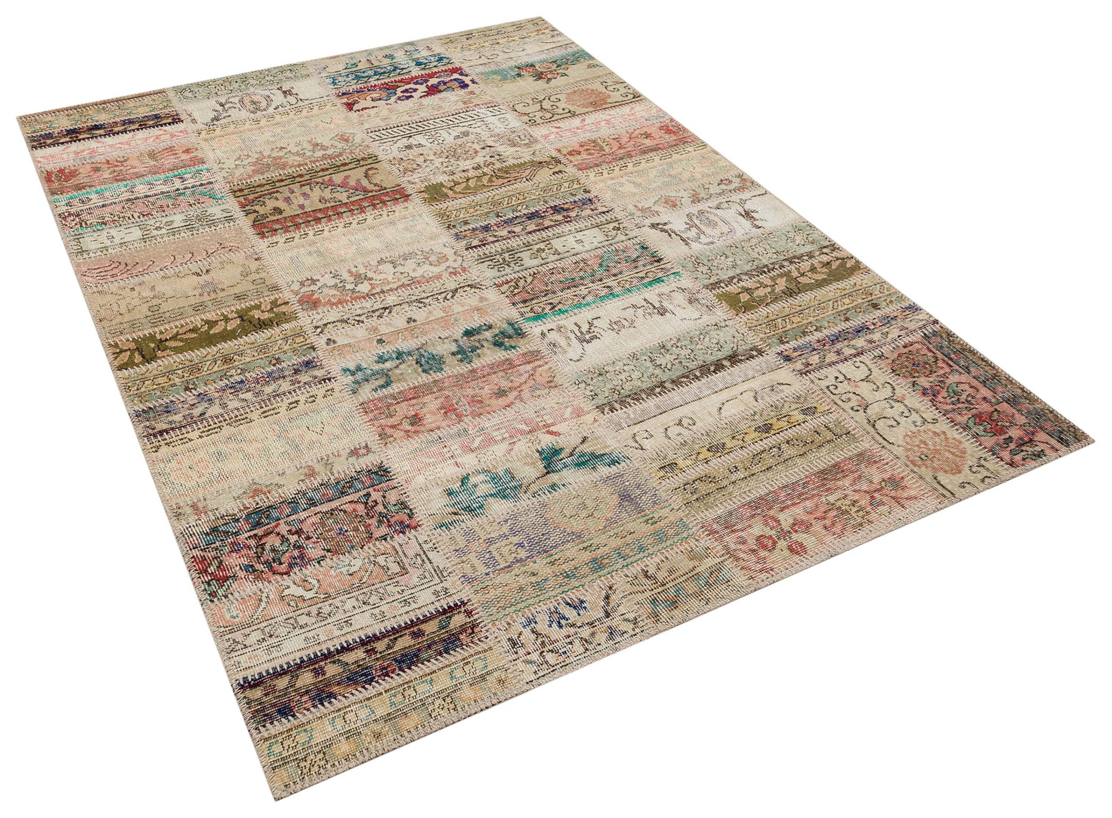 Isabelline Hull Patchwork Hand Woven Beige Rug | Wayfair