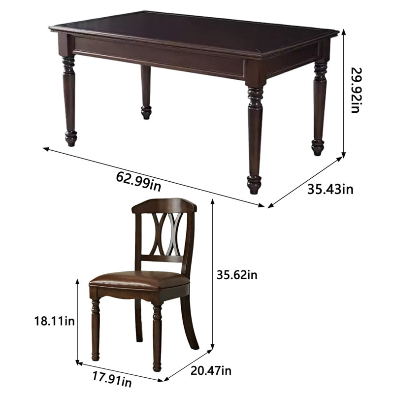 Canora Grey Taniqua Rectangular 62.99'' L x 35.43'' W Dining Set | Wayfair