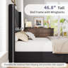 Mercer41 Wingback Design Velvet Upholstered Platform Bed with Geometric ...