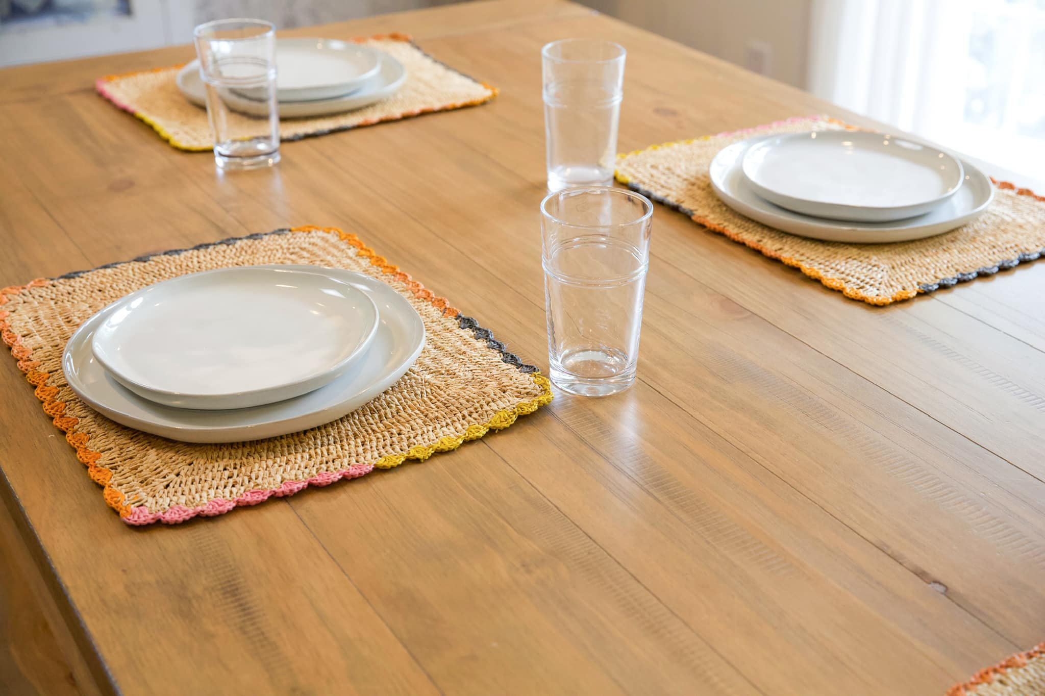 Payton James Raffia Rectangle Placemats, Natural Rectangle Woven ...