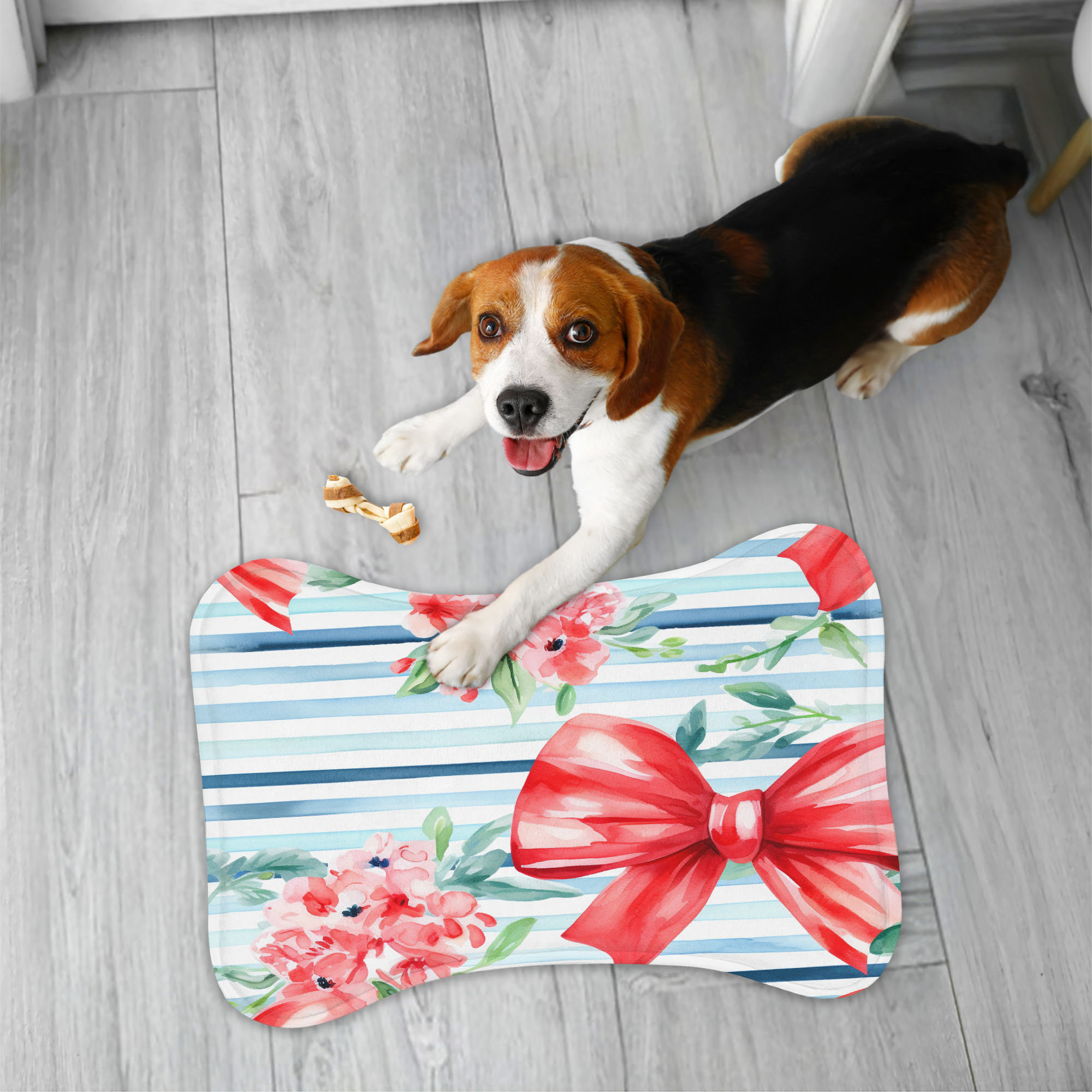 MentionedYou Patriotic Bows - 1 Piece Bone Shape Feeding Mat | Wayfair