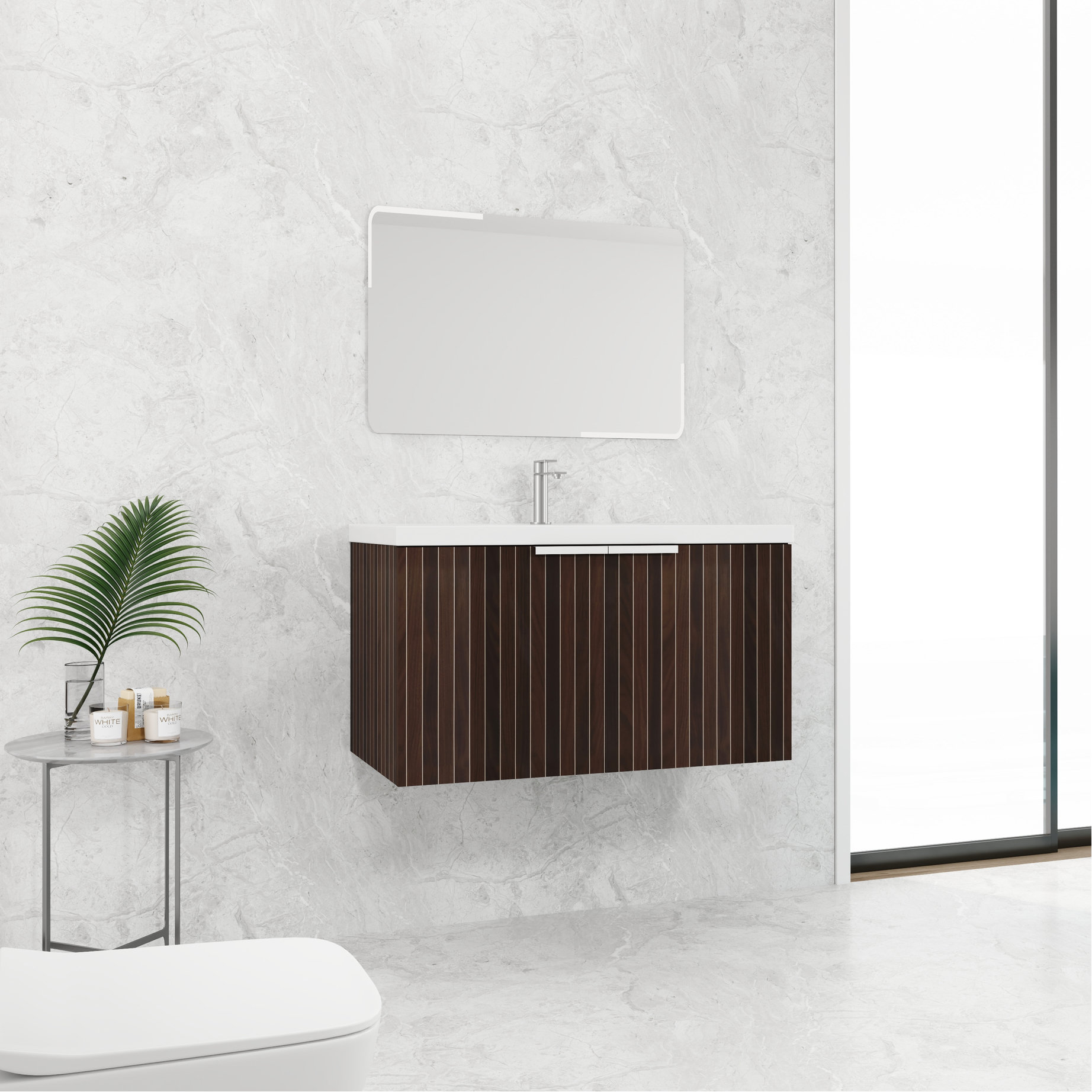 Ebern Designs 36 Inch Bathroom Vanity Cabinet With Resin Basin. Door ...
