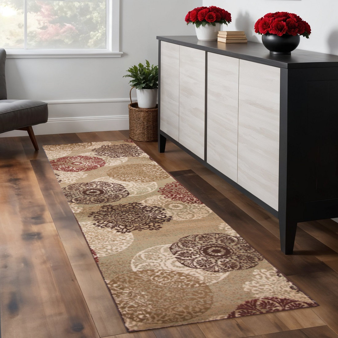 Bungalow Rose 2' X 8' Sand Polypropylene Runner Rug | Wayfair