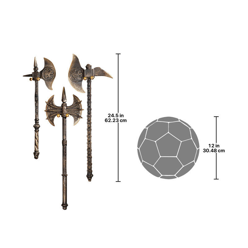 Design Toscano 3 Piece Violet-le-Duc Medieval Display Battle Axe Wall ...