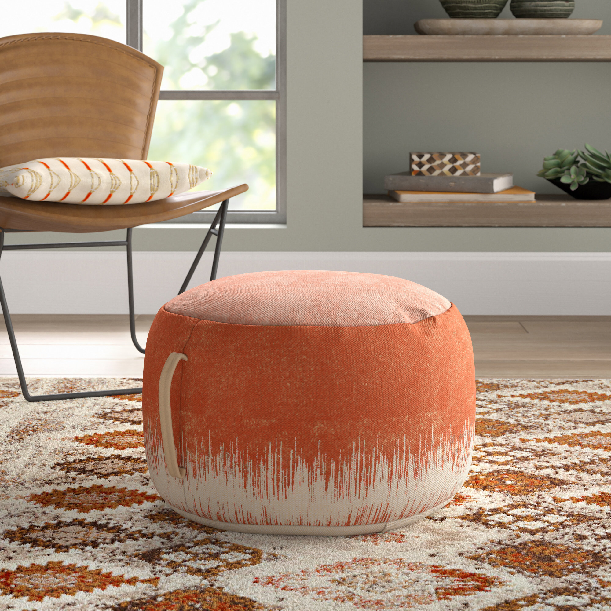 Langley Street Inglestone Common 20" Wide Round Pouf Ottoman & Reviews ...