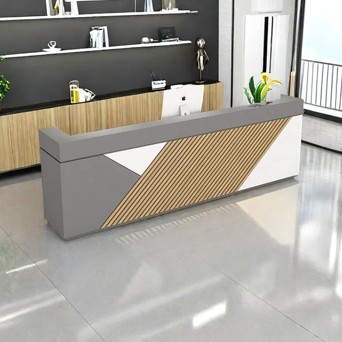 NBNKK Reception desk Standing reception desk，Country Reception Desk ...