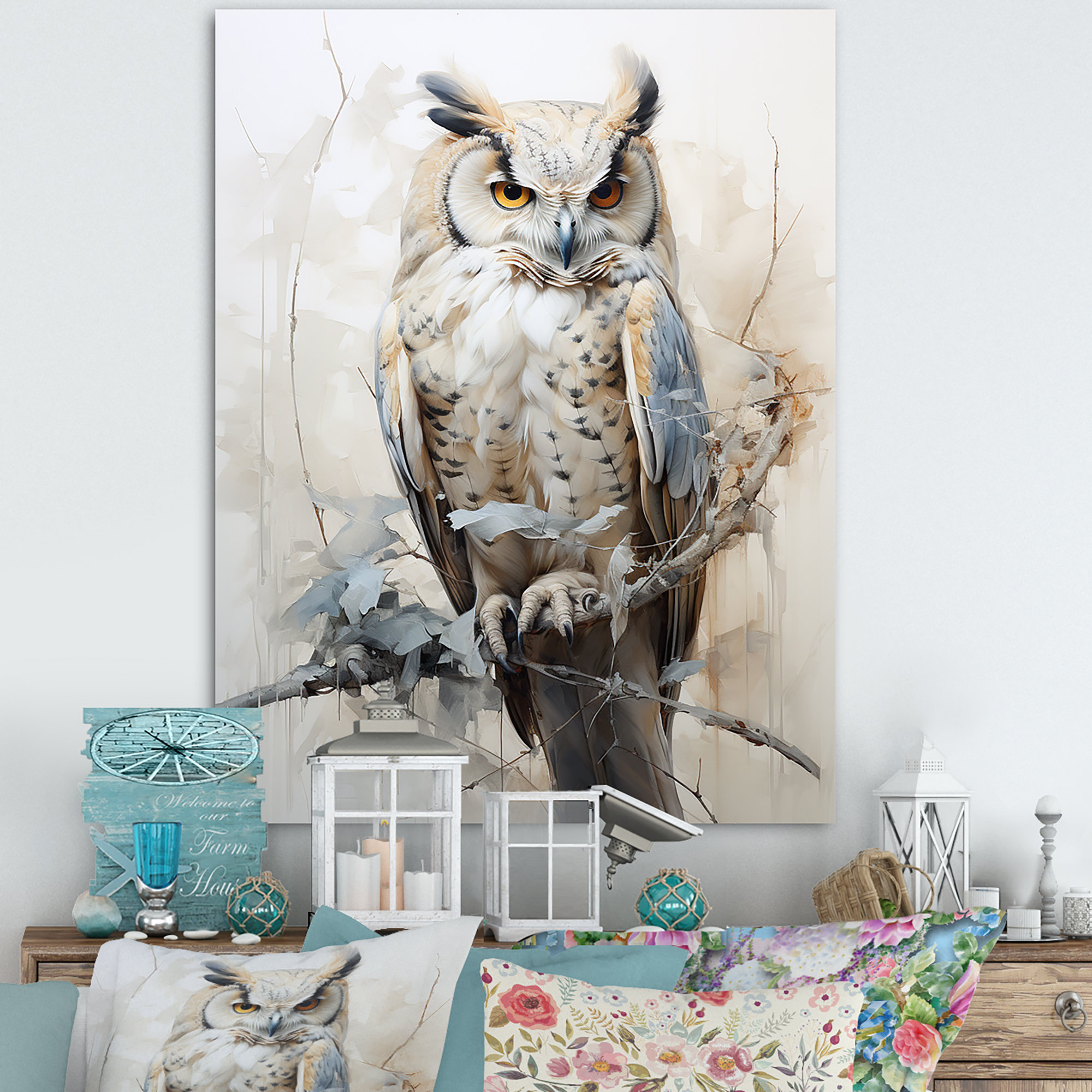 Design Art Wise And Watchful Majestic Owl I On Canvas Print | Wayfair