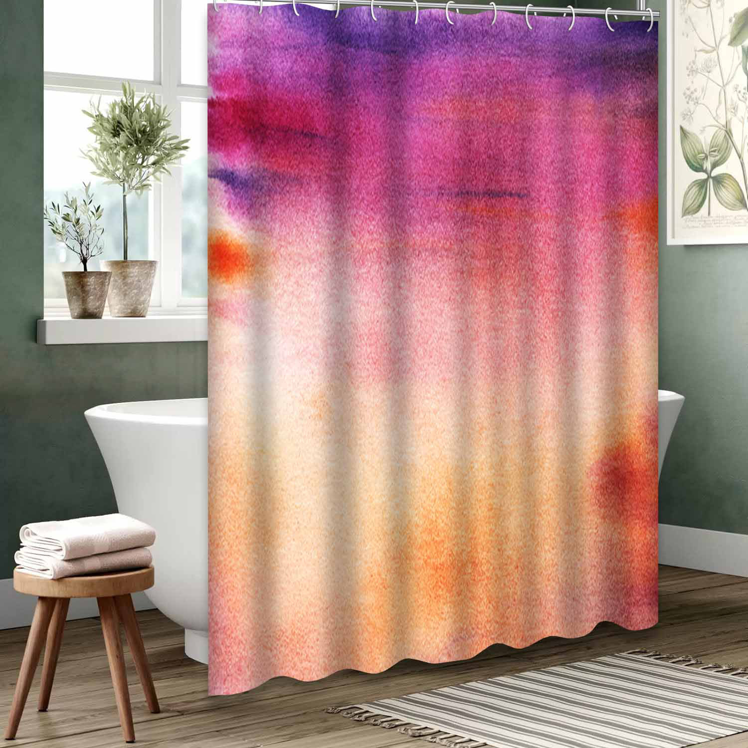 East Urban Home ??Purple Sunset Shower Curtain with 12 Hooks ...