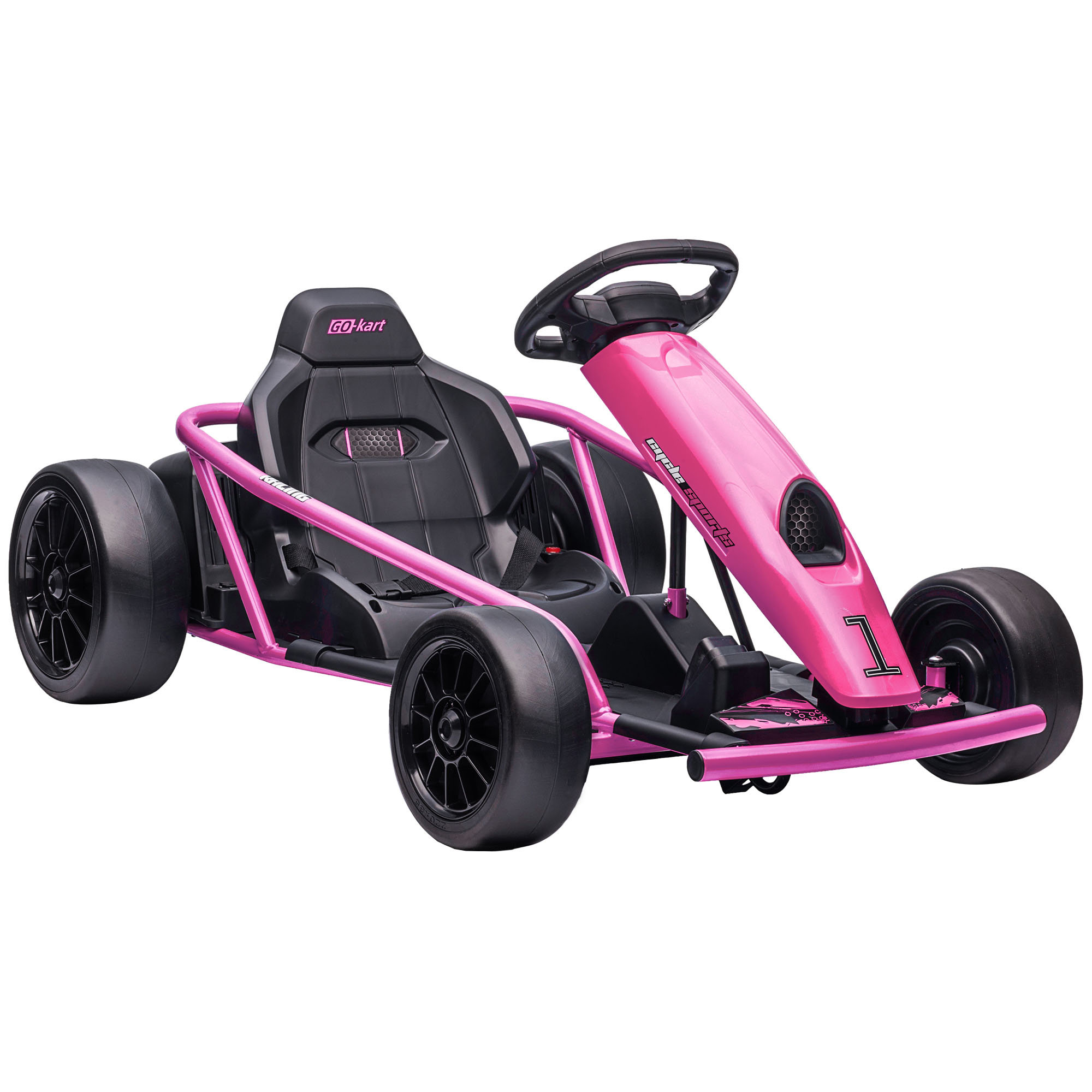 Aosom 24V 8.1 MPH Electric Go Kart, Drifting Car Battery Powered Ride ...