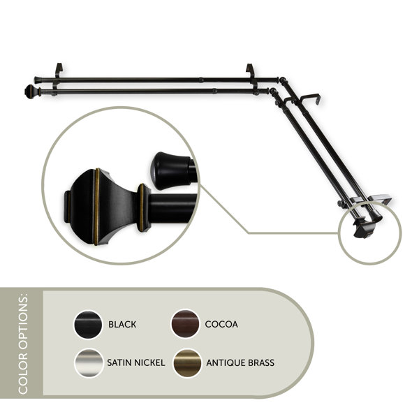 Red Barrel Studio Anferney Adjustable 0.81" Double Curtain Rod ...