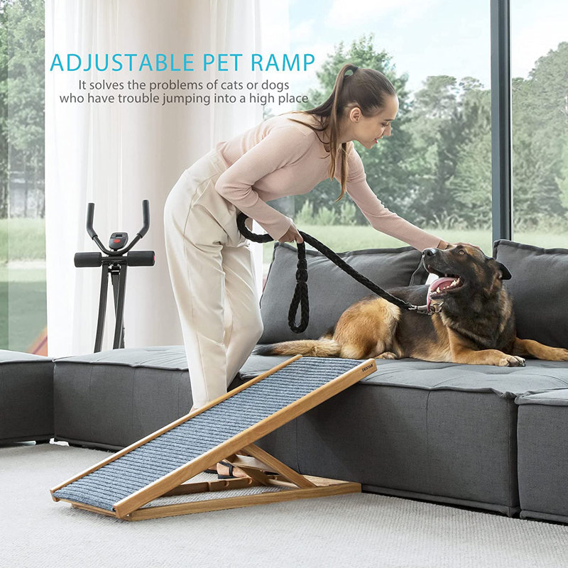 VIVOHOME Destar Wooden Adjustable 40.94" Pet Ramp | Wayfair