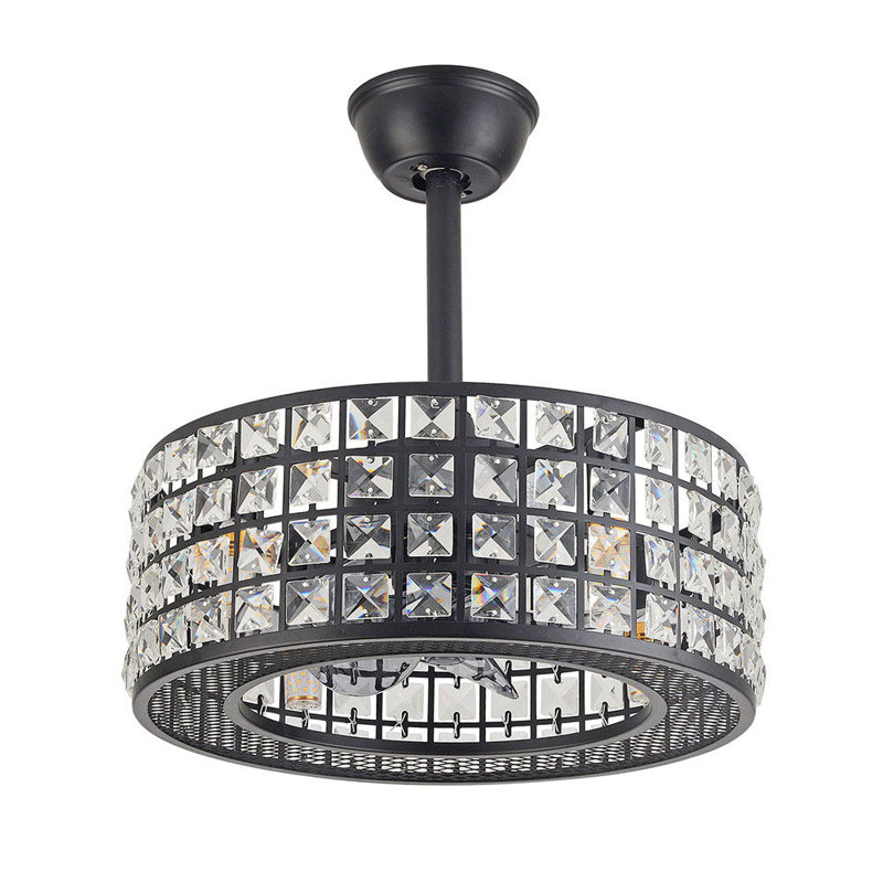 Millwood Pines Hatwell 18'' Industrial Crystal Ceiling Fan with Remote ...