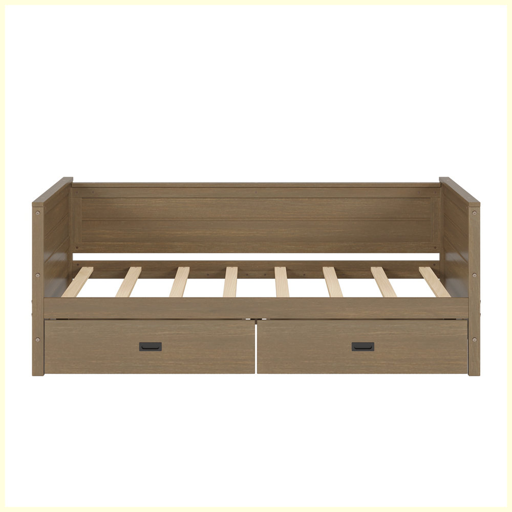 Winston Porter Modern Solid Wood Daybed with Two Drwaers | Wayfair