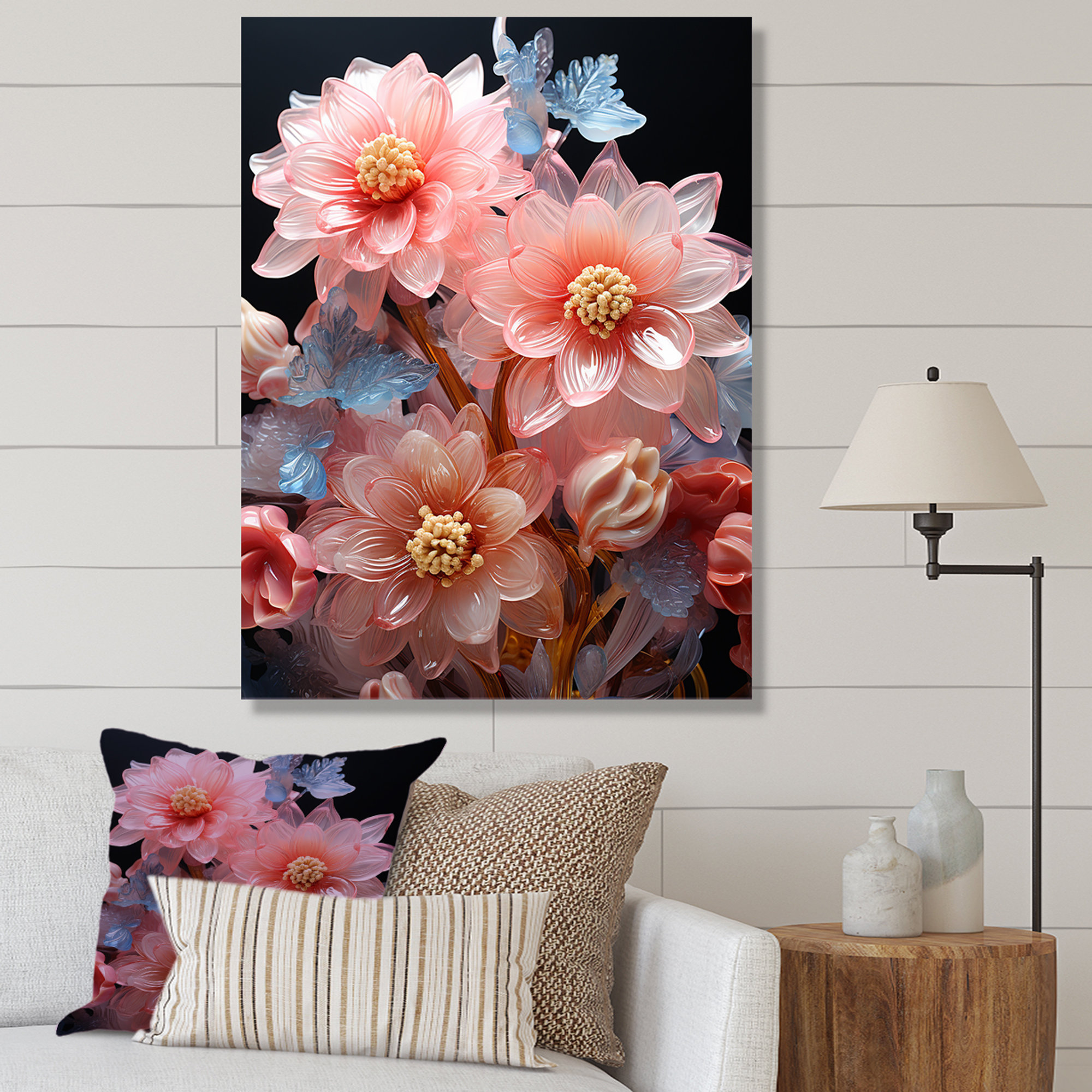 Bay Isle Home™ Pink Transparent Radiance Hibiscus Framed On Canvas ...