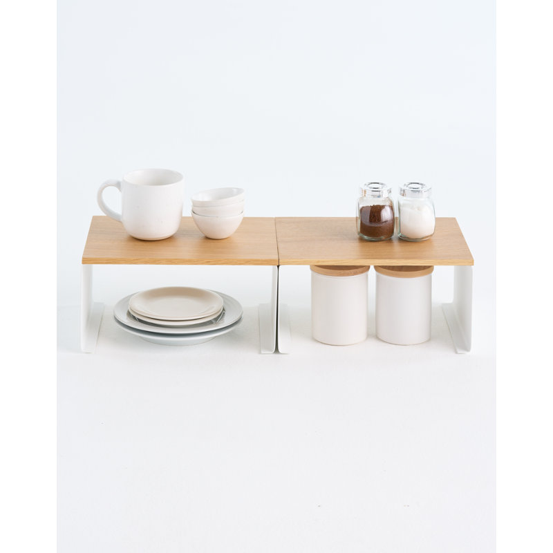 Yamazaki Home Tosca Yamazaki Home Wood-Top Stackable Kitchen Rack ...