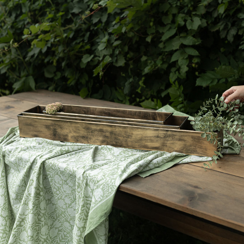 Loon Peak® Brass Nested Set of 3 Trough Trays Metal | Wayfair