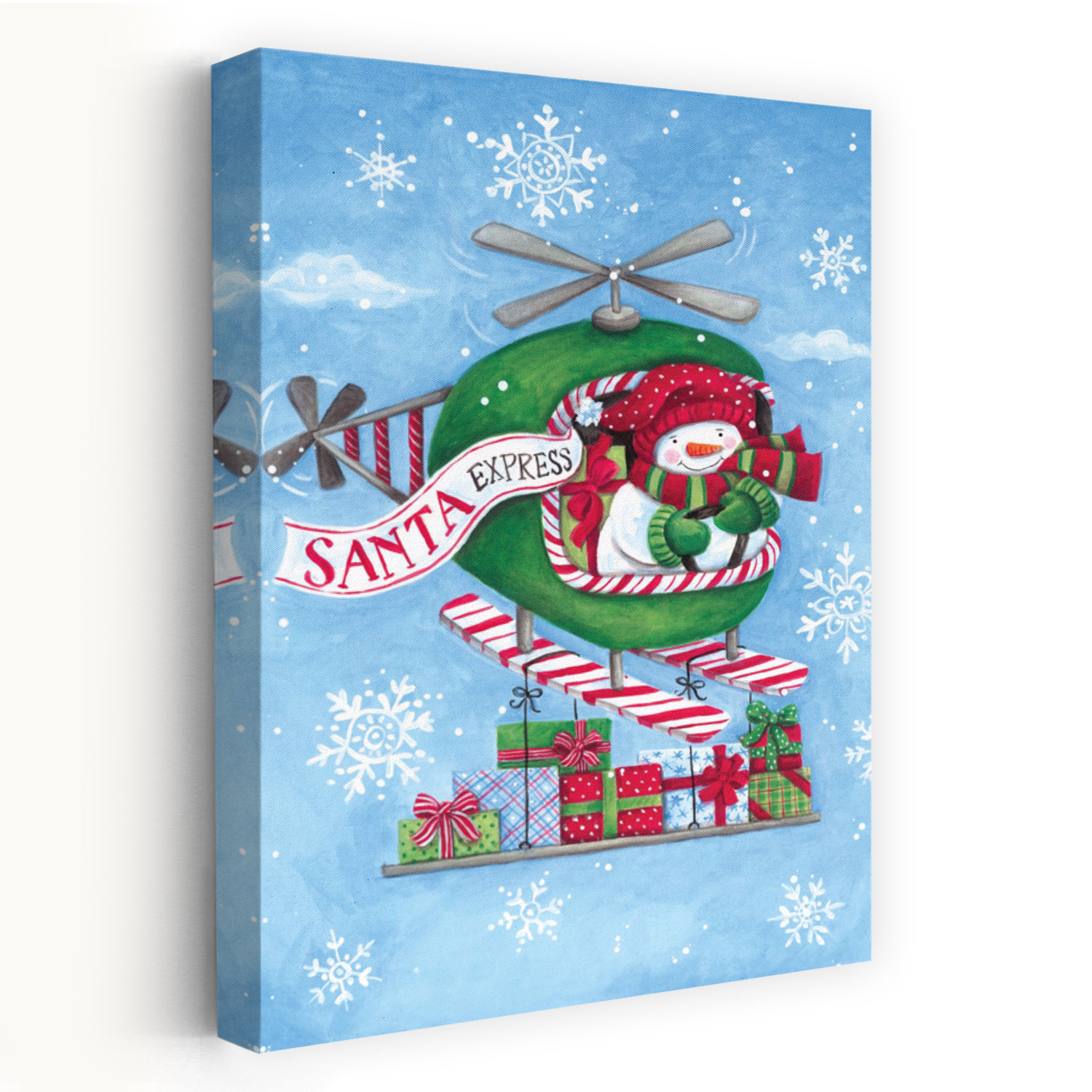 The Holiday Aisle® Christmas Helicopter - Contemporary Snowman In ...