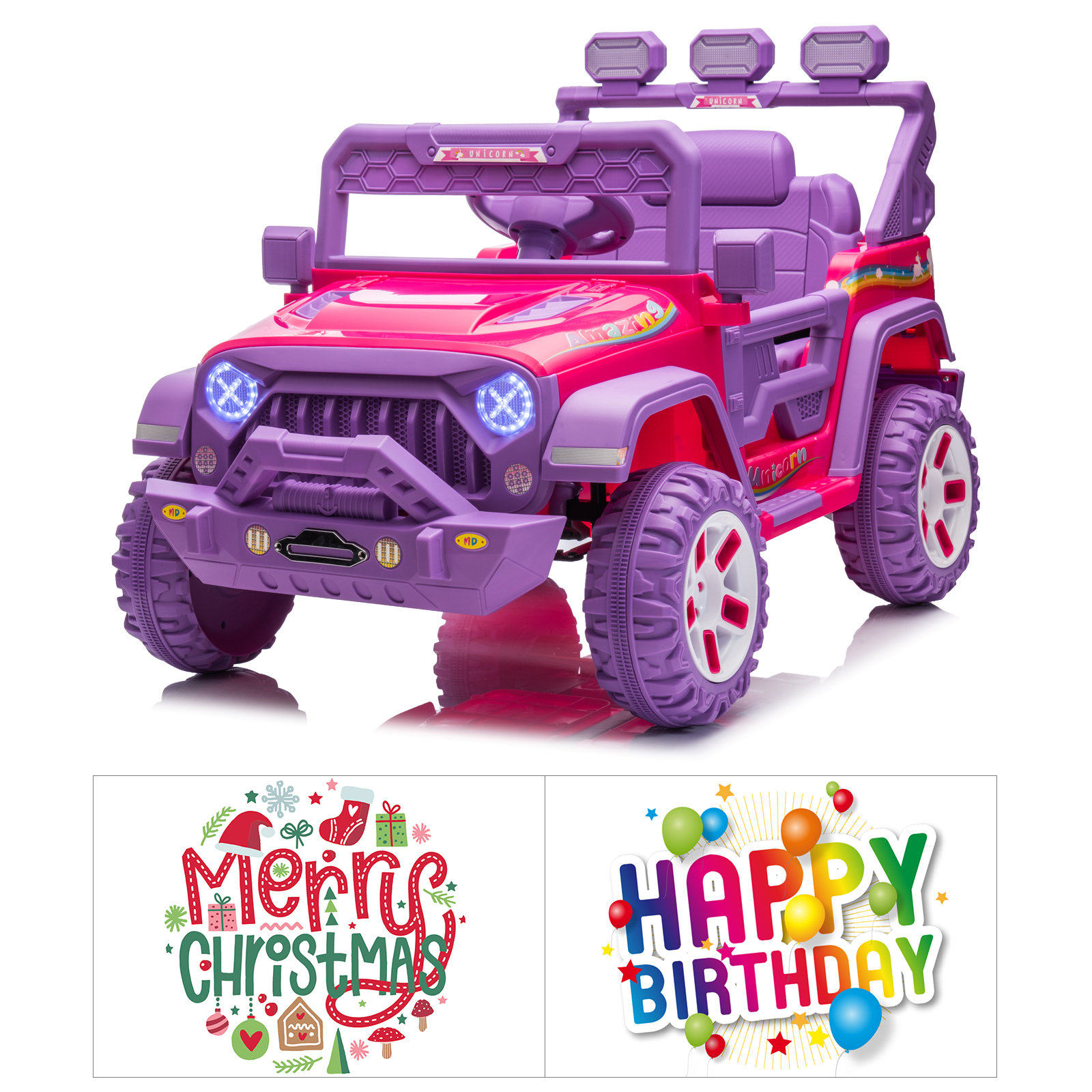 Modern Depo 12V Kids Ride On Car Unicorn Truck with Remote Control ...