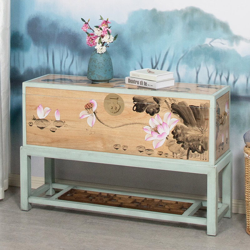 HUGESTO Painted Solid Wood Extra Large Accent Trunk | Wayfair