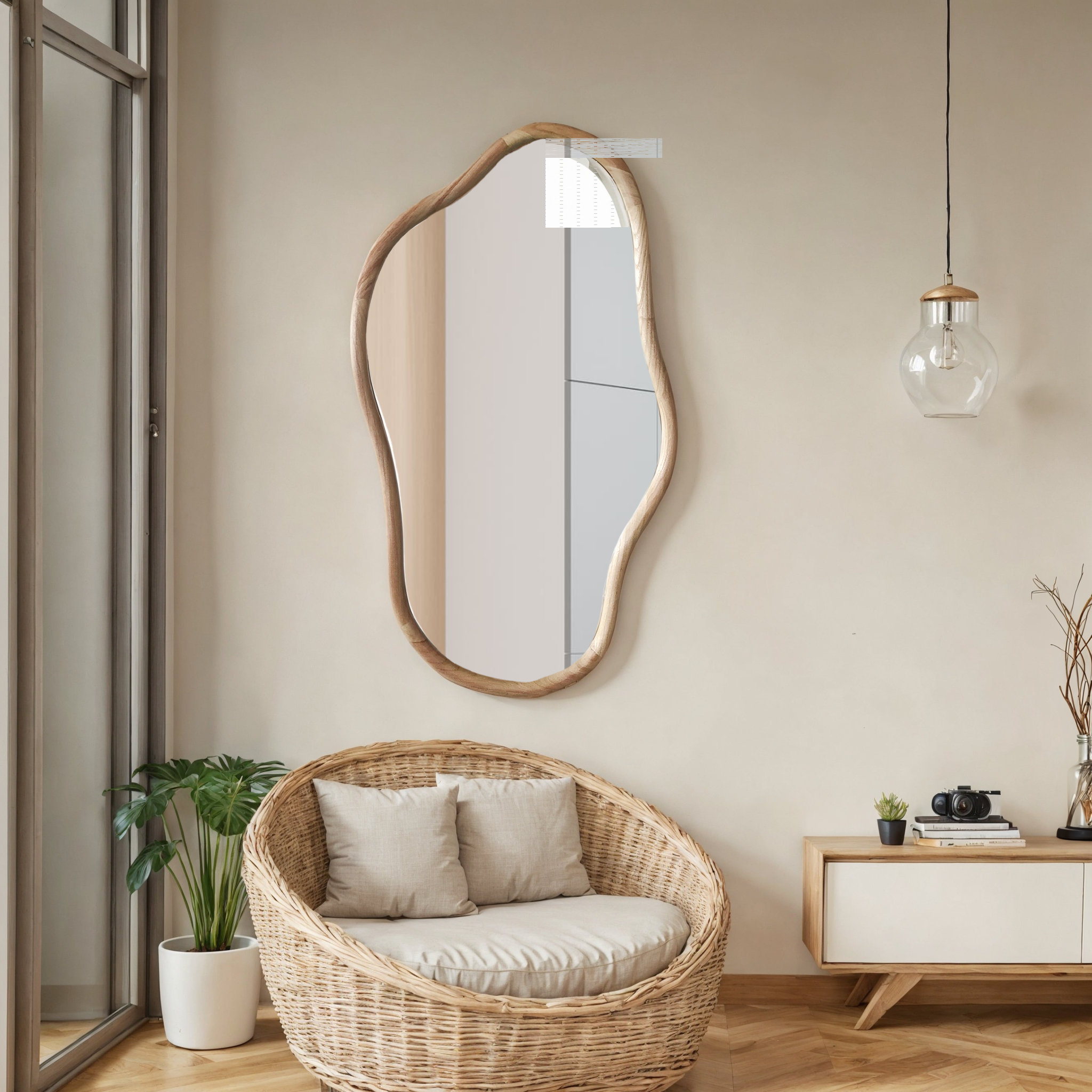 Latitude Run® Irregular Natural Wood Wall Mirror - Wayfair Canada
